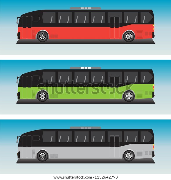 12 Meter Low Floor Bus Vector Stock Vector (Royalty Free) 1132642793 ...