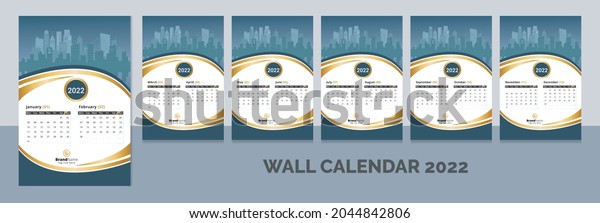12 Months Wall Calendar Week Calendar Stock Vector (Royalty Free ...