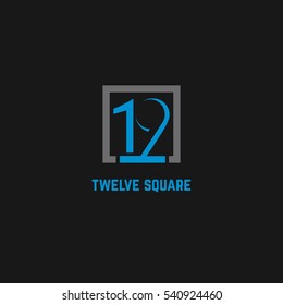 12 Number Logo Design Vector Element: vector de stock (libre de ...
