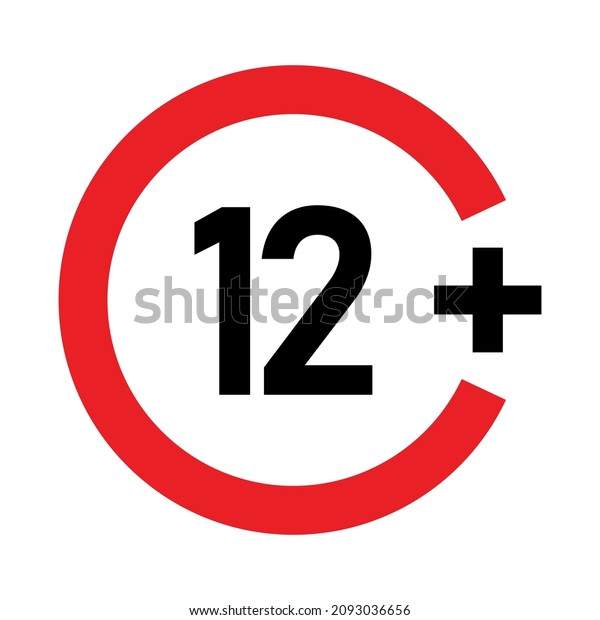 12 Plus Sign Twelve Age Restrictions Stock Vector (Royalty Free ...