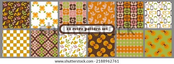 12 Seamless Vector Pattern Collection Retro Stock Vector (Royalty Free ...