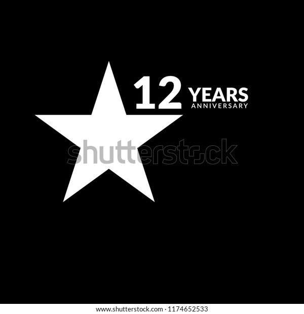 12 Years Anniversary Celebration Simple Logo Stock Vector (Royalty Free ...