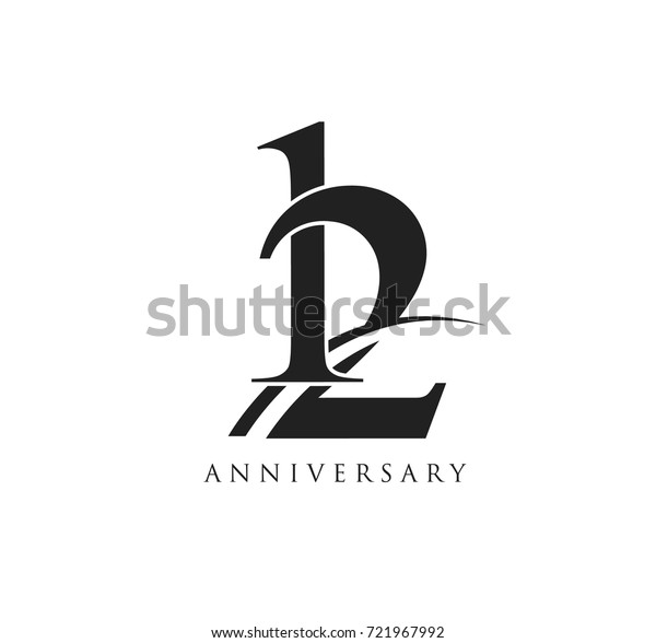 12 Years Anniversary Pictogram Vector Icon Stock Vector (Royalty Free ...