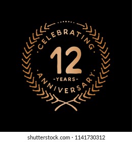 12 Years Design Template 12th Vector 스톡 벡터(로열티 프리) 1141730312 ...