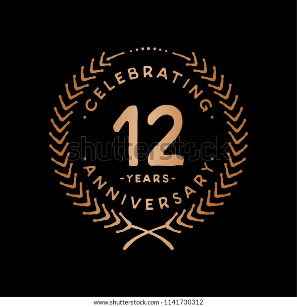 12 Years Design Template 12th Vector 스톡 벡터(로열티 프리) 1141730312 ...