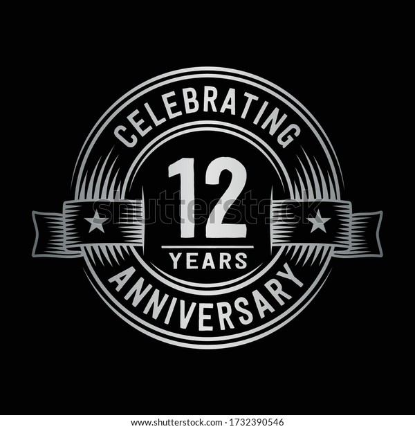 12 Years Logo Design Template 12th Stock Vector (Royalty Free ...