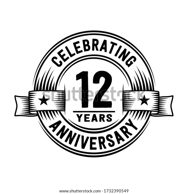 12 Years Logo Design Template 12th Stock Vector (Royalty Free) 1732390549
