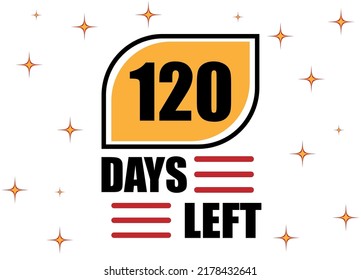 120 Days Left Countdown Days Banner Stock Vector (Royalty Free ...