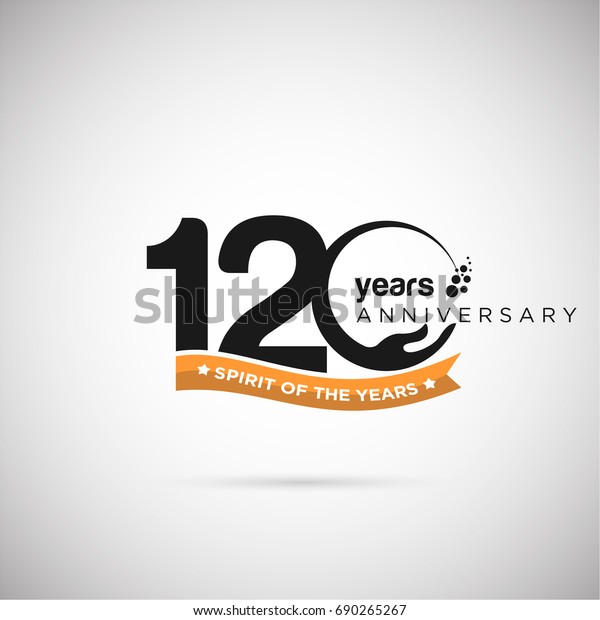 120 Years Anniversary Logo Template Ribbon Stock Vector (Royalty Free ...