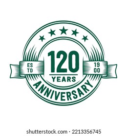 120 Years Logo Design Template 120th Stock Vector (Royalty Free ...