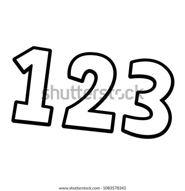 123 Icon Isolated On White Background Stock Vector (Royalty Free ...