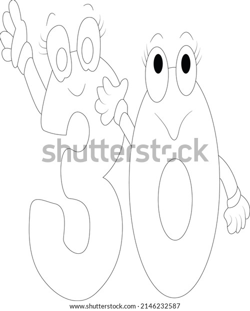 123 página de color ámbar 123: vector de stock (libre de regalías ...