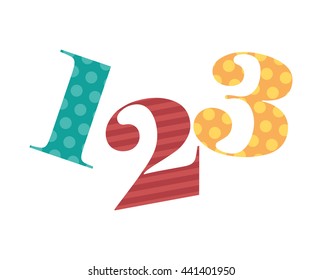 123 Numbers Drawing Isolated Icon Design Stock Vector (Royalty Free ...