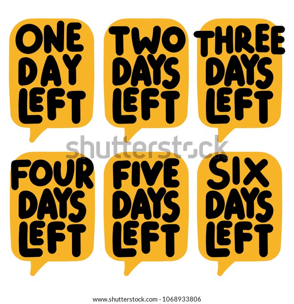 123456 Day Left Vector Hand Drawn Stock Vector (Royalty Free ...