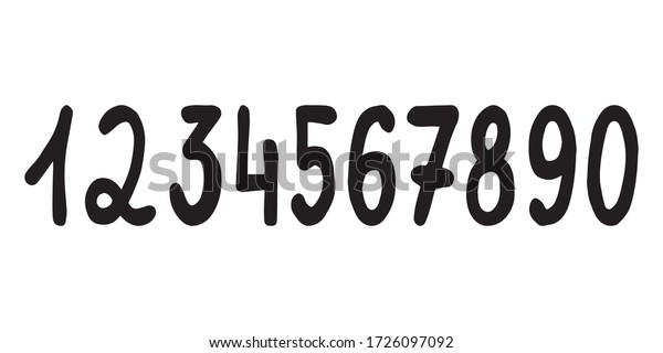 1234567890 Vector Illustration Set Handdrawn Numbers Stock Vector ...