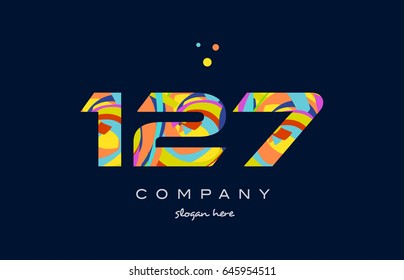 127 Number Digit Numeral Logo Colored 스톡 벡터(로열티 프리) 645954511 ...