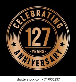 127 Years Anniversary Logo Template Vector Stock Vector (Royalty Free ...
