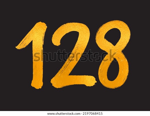 128 Number Logo Vector Illustration 128 Stock Vector (Royalty Free ...