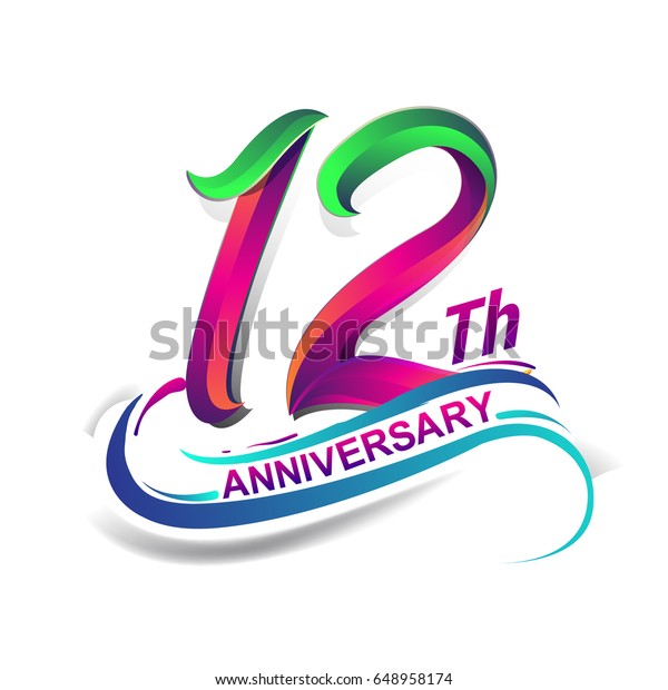 12th Anniversary Celebration Logotype Green Red Stock Vector (Royalty ... 12th Anniversary Celebration Logotype Green Red Stock Vector (Royalty ...