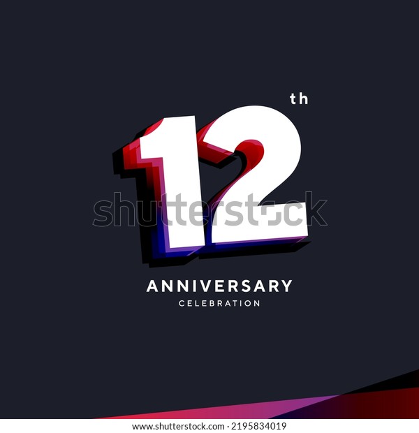 12th Anniversary Logo Design Number 12: vetor stock (livre de direitos ...