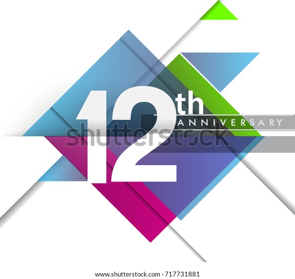 12th Years Anniversary Logo Vector Design Stock Vector (Royalty Free ...