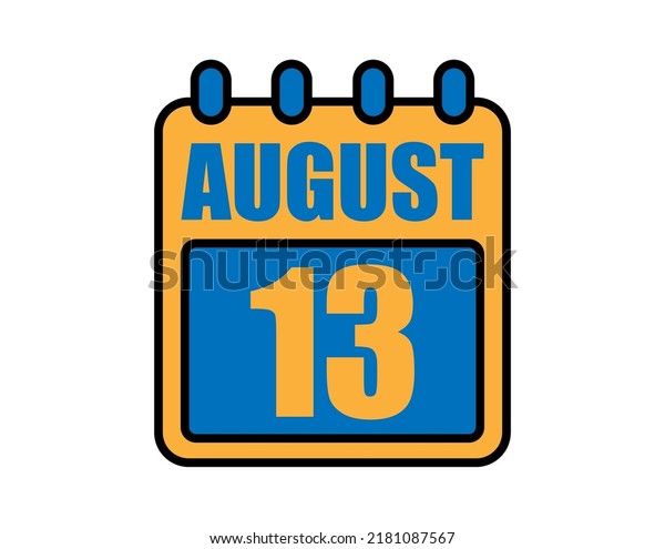 13 August Calendar August Calendar Icon Stock Vector (Royalty Free ...