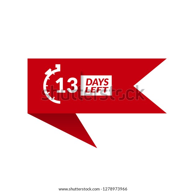 13 Days Left Sign Emblem Label Stock Vector (Royalty Free) 1278973966 ...