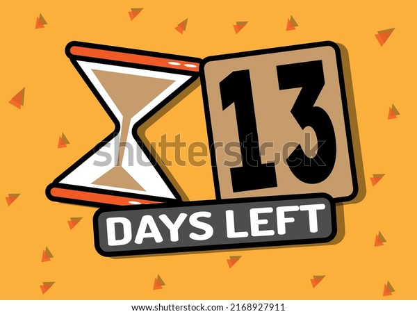 13 Days Left Timer Hourglass Vector Stock Vector (Royalty Free ...