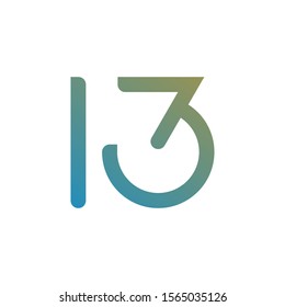 13 Number Logo Template Vector Icon Stock Vector (Royalty Free ...