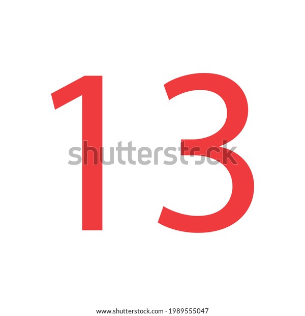 13 Number Simple Clip Art Vector Stock Vector (Royalty Free) 1989555047 ...