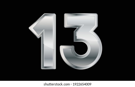 13 Silver Elegant Modern 3d Number: เวกเตอร์สต็อก (ปลอดค่าลิขสิทธิ์ ...