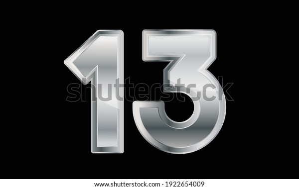 13 Silver Elegant Modern 3d Number: เวกเตอร์สต็อก (ปลอดค่าลิขสิทธิ์ ...