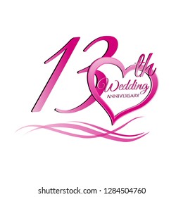 13 Wedding Anniversary Graphics Logo Stock Vector (Royalty Free ...