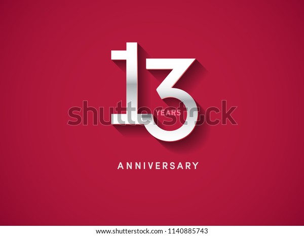 13 Years Anniversary Celebration Logotype Silver Stock Vector (Royalty ... 13 Years Anniversary Celebration Logotype Silver Stock Vector (Royalty ...