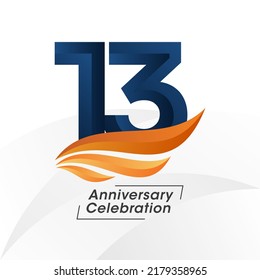 13 Years Anniversary Design Template Vector Stock Vector (Royalty Free ...