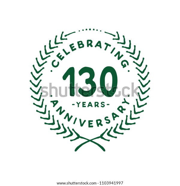 130 Years Anniversary Anniversary Logo Design Stock Vector (Royalty ...