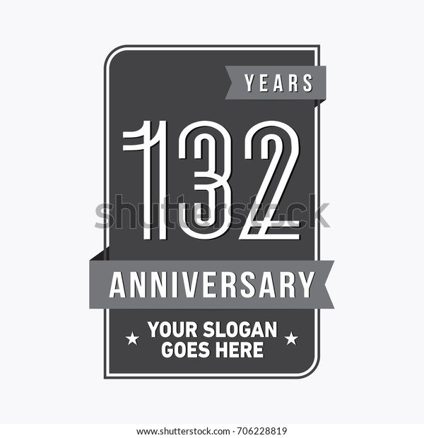 132 Years Anniversary Design Template Vector Stock Vector (Royalty Free ...