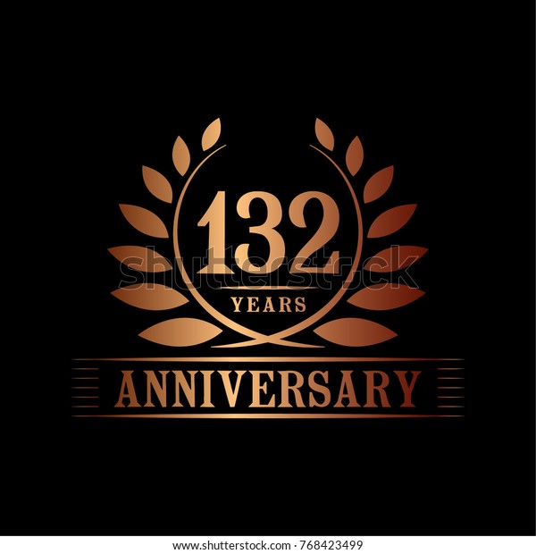 132 Years Anniversary Logo Template Stock Vector (Royalty Free ...