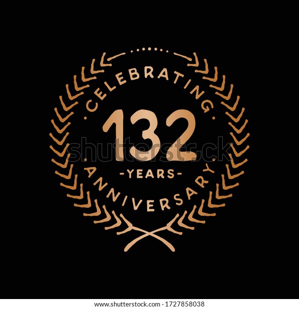132 Years Design Template 132nd Logo Stock Vector (Royalty Free ...
