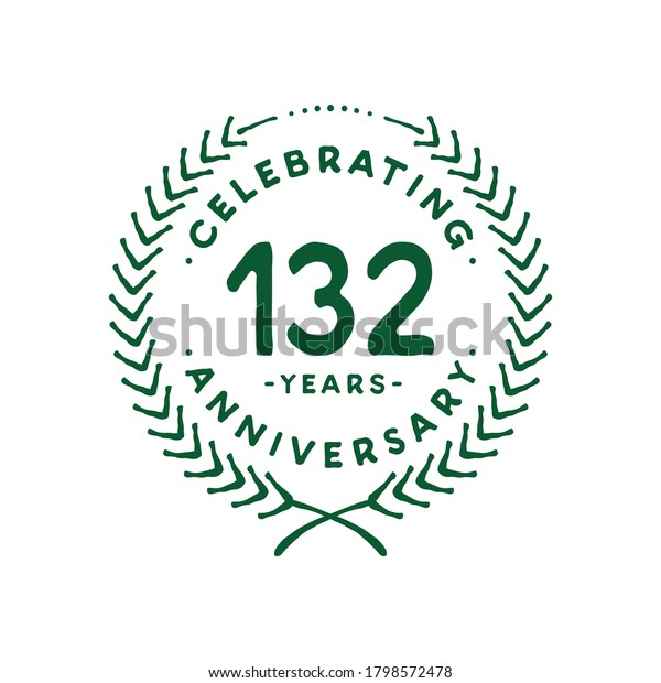 132 Years Design Template 132nd Logo Stock Vector (Royalty Free ...