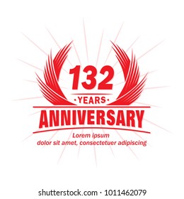 132 Years Vector Illustration Template Stock Vector (Royalty Free ...