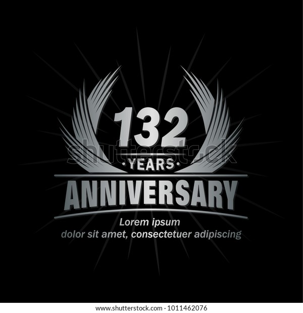 132 Years Vector Illustration Template Stock Vector (Royalty Free ...