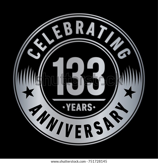 133 Years Anniversary Logo Template Vector Stock Vector (Royalty Free ...