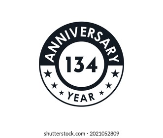 134 Years Anniversary Badge Vector Design: เวกเตอร์สต็อก (ปลอดค่า ...
