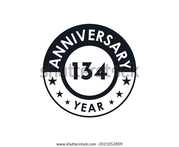 134 Years Anniversary Badge Vector Design: เวกเตอร์สต็อก (ปลอดค่า ...