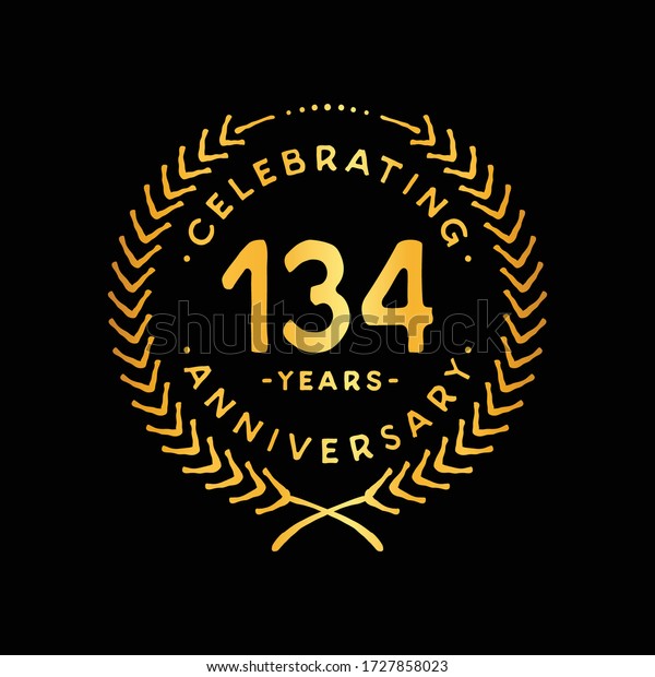 134 Years Design Template 134th Logo Stock Vector (Royalty Free) 1727858023