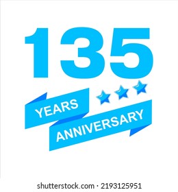 135th Anniversary Celebration Vector Template Bright Stock Vector ...