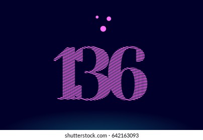 136 Number Digit Logo Pink Line Stock Vector (Royalty Free) 642163093 ...