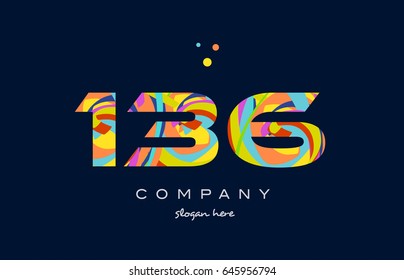 136 Number Digit Numeral Logo Colored 스톡 벡터(로열티 프리) 645956794 ...