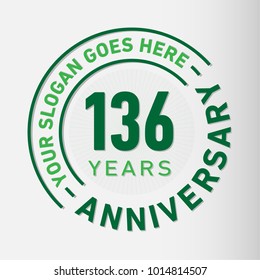 136 Years Anniversary Logo Template Vector 스톡 벡터(로열티 프리) 1014814507 ...